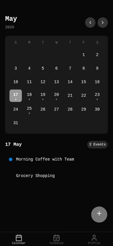 Minimalist Calendar App
