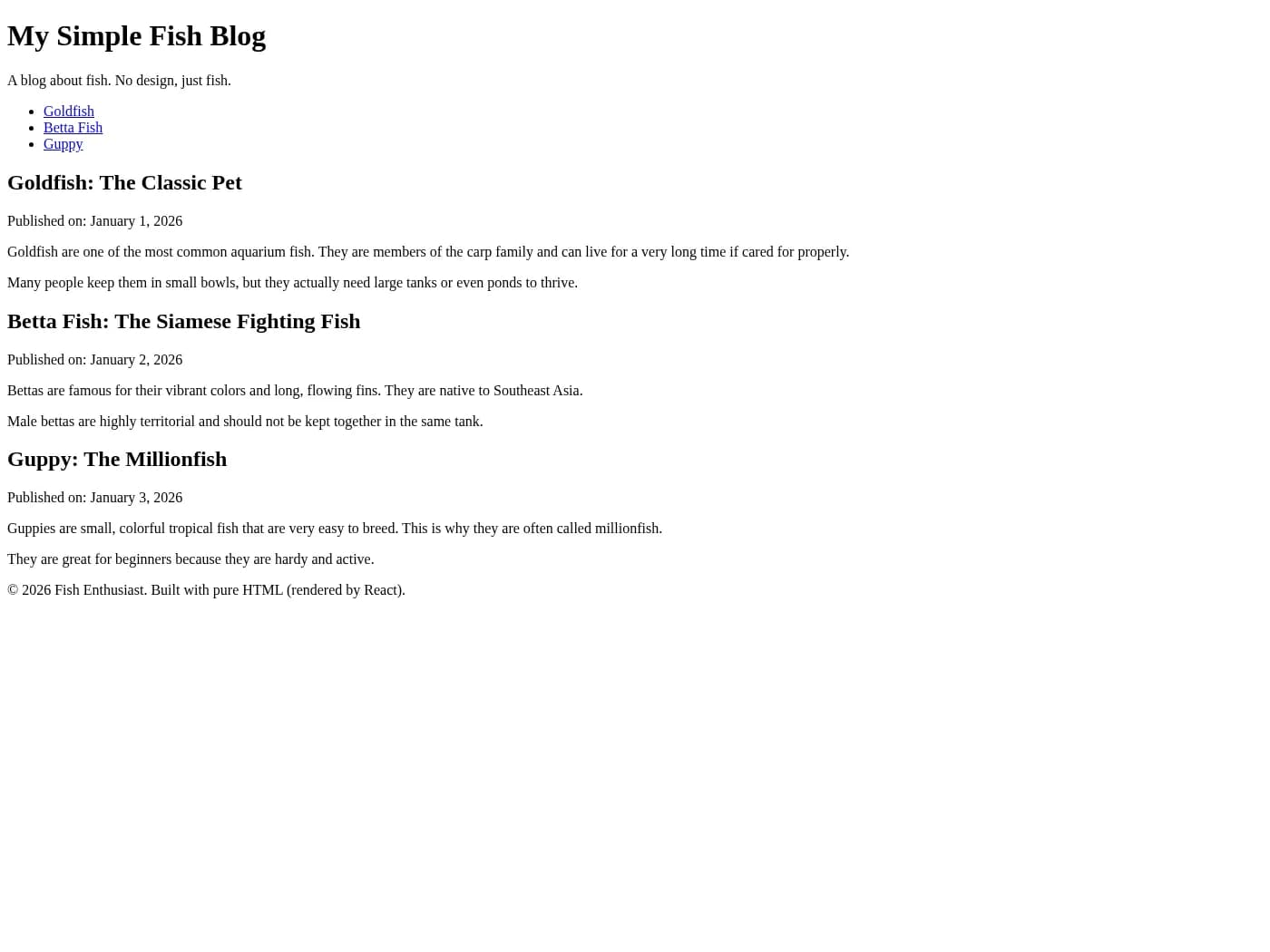 Simple Fish Blog