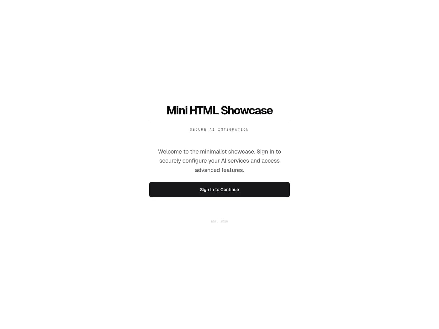 Mini HTML Showcase