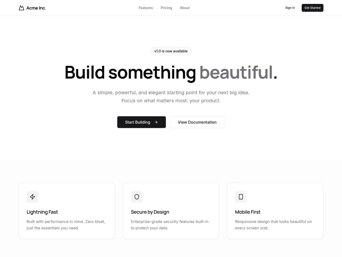 Simple Landing Page