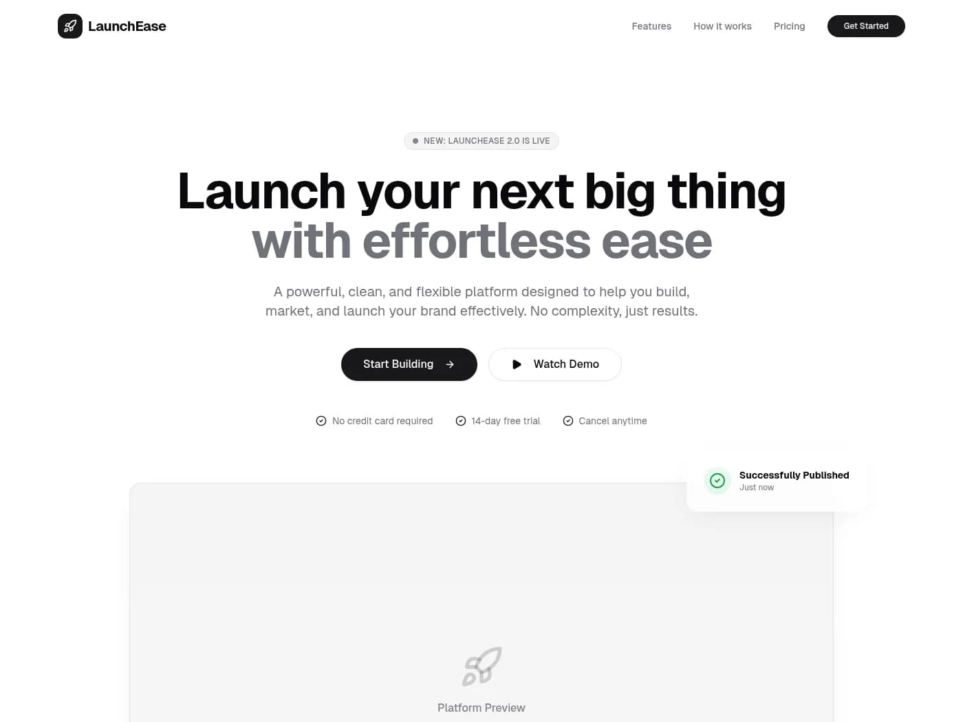 LaunchEase Landing Page
