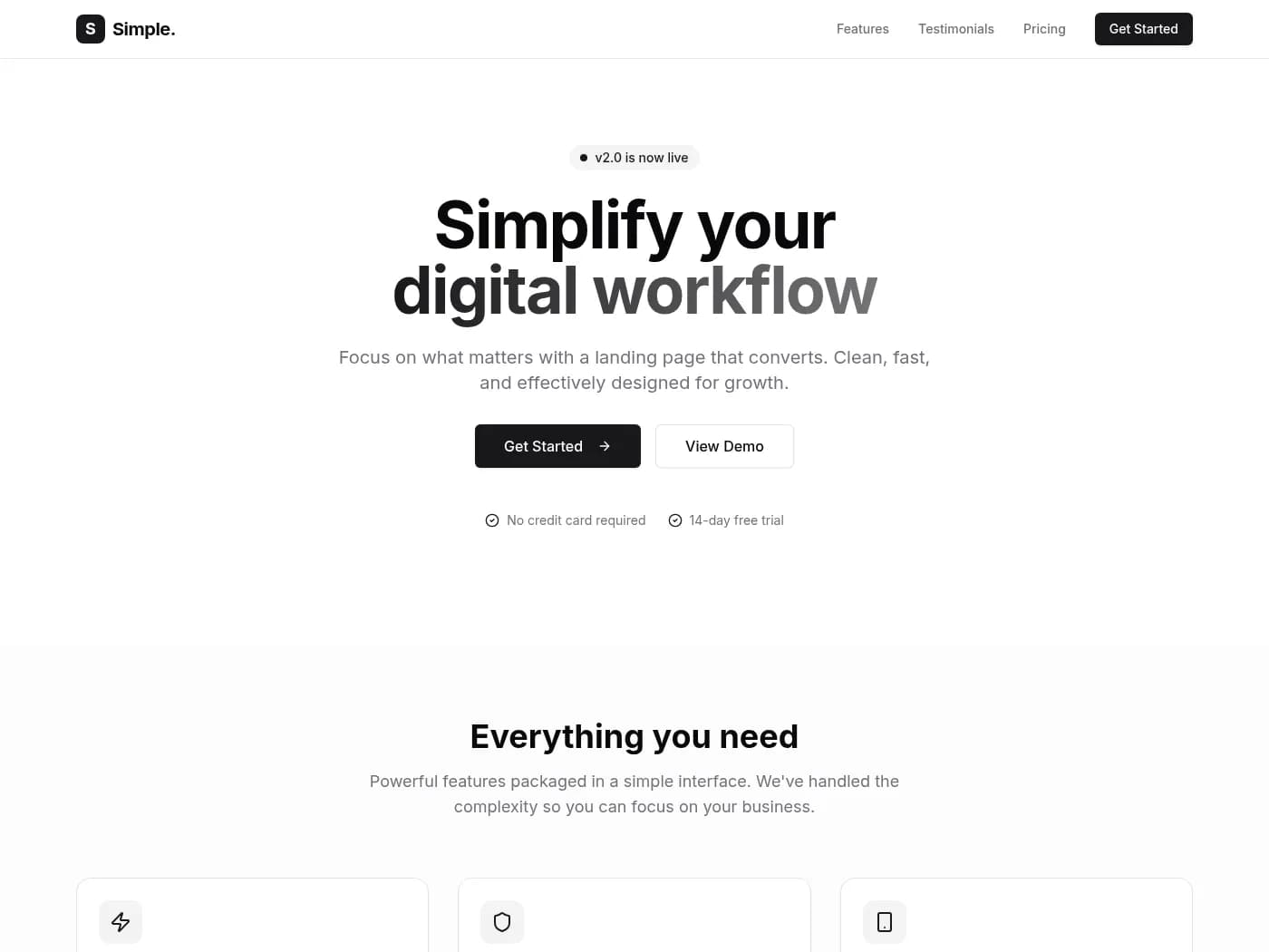 Simple Landing Page