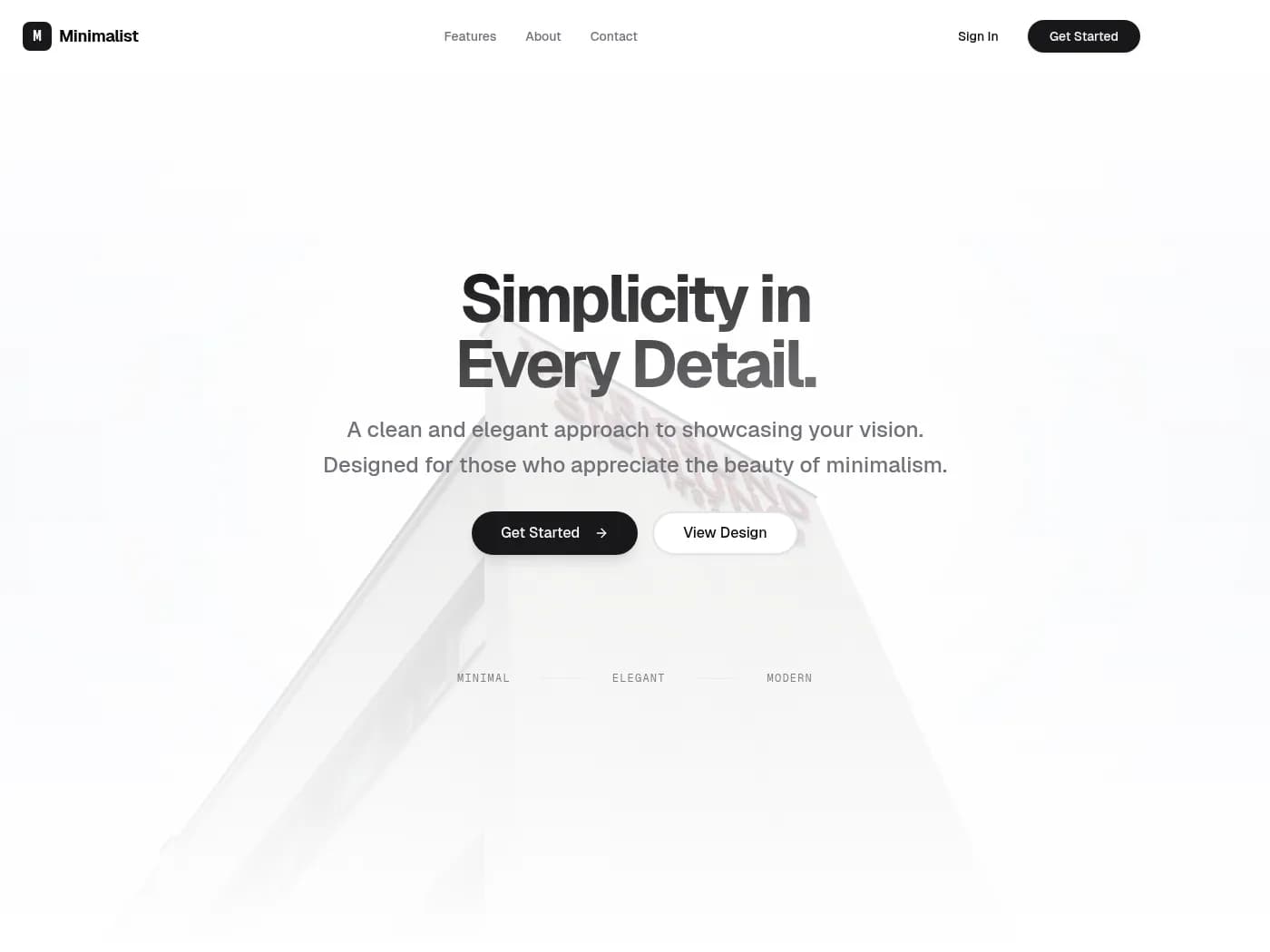 Minimalist Landing Page