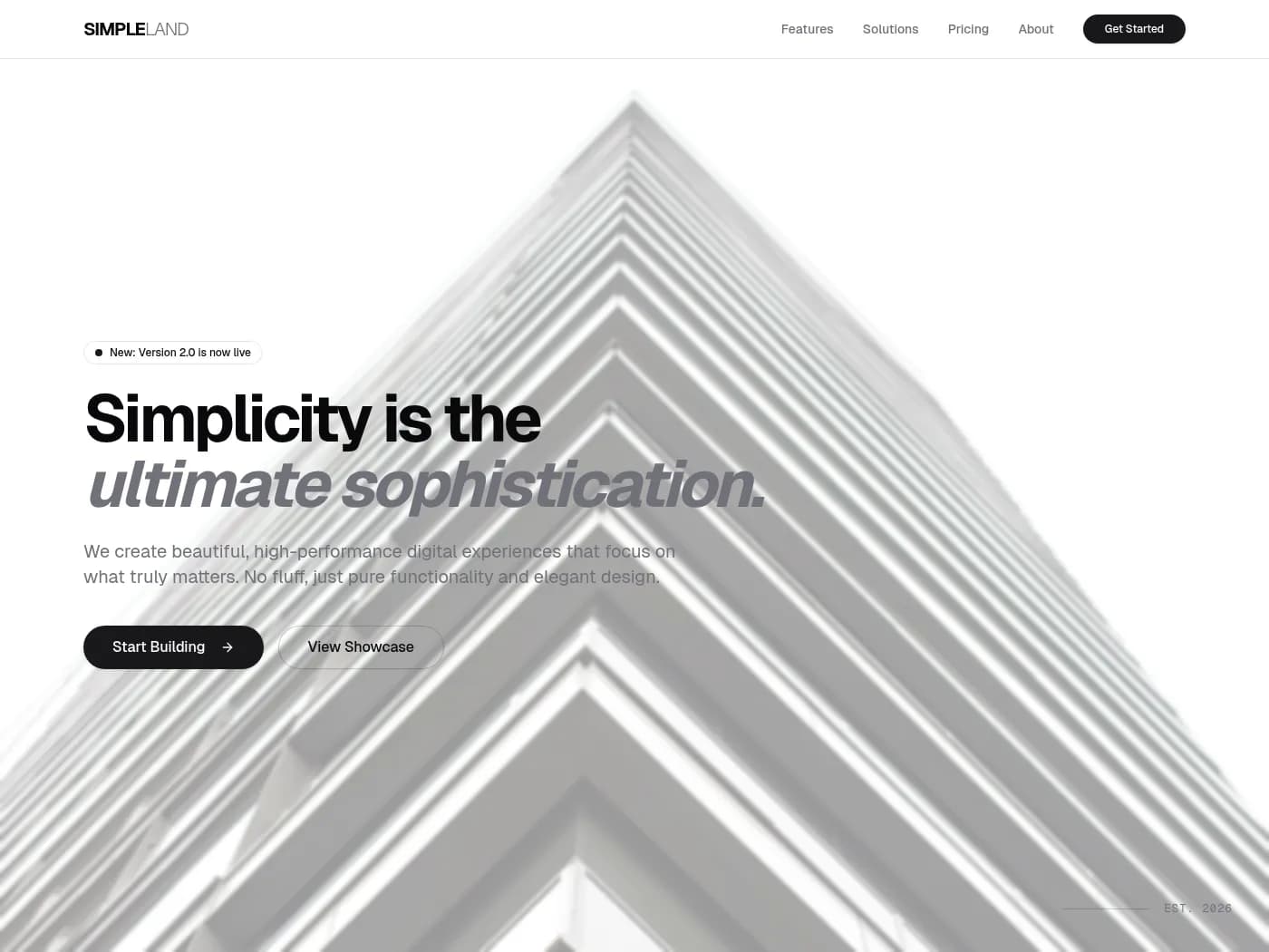 SimpleLand Landing Page
