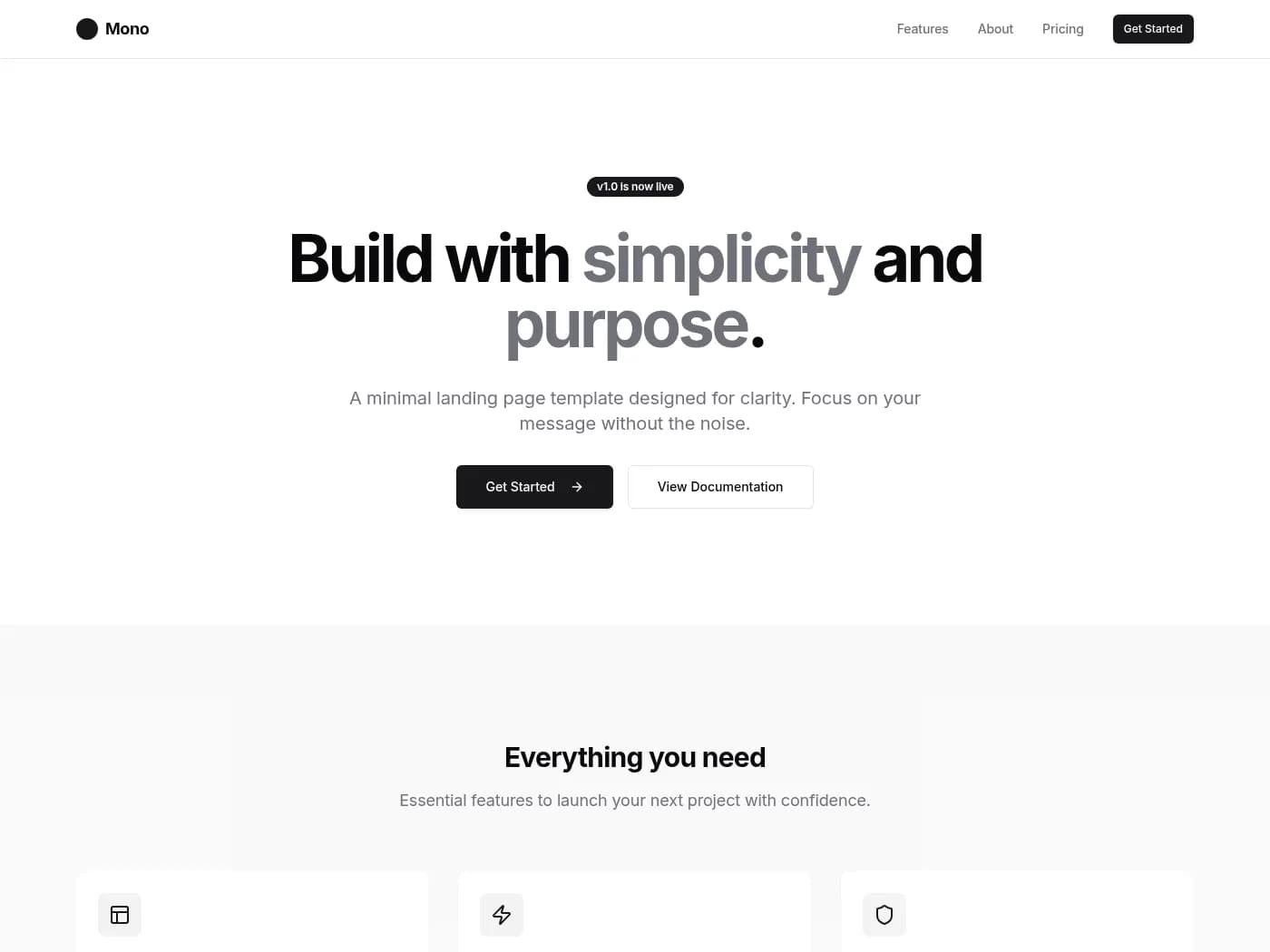 Simple Landing Page