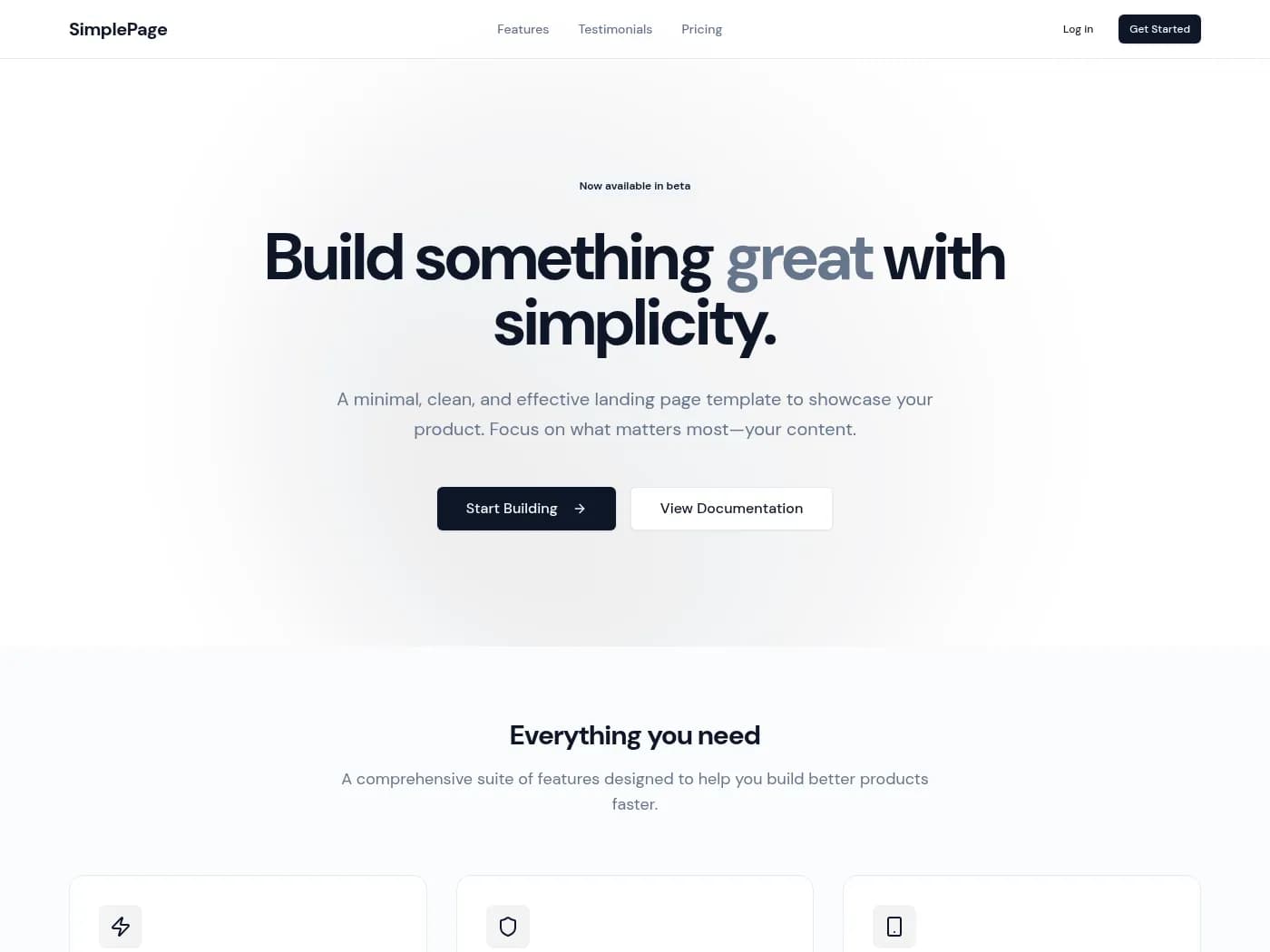 Simple Page Launchpad