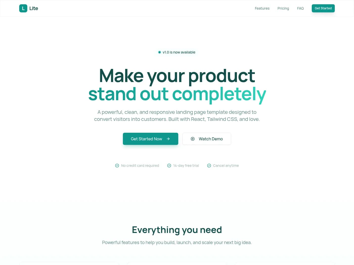 Landing Page Lite