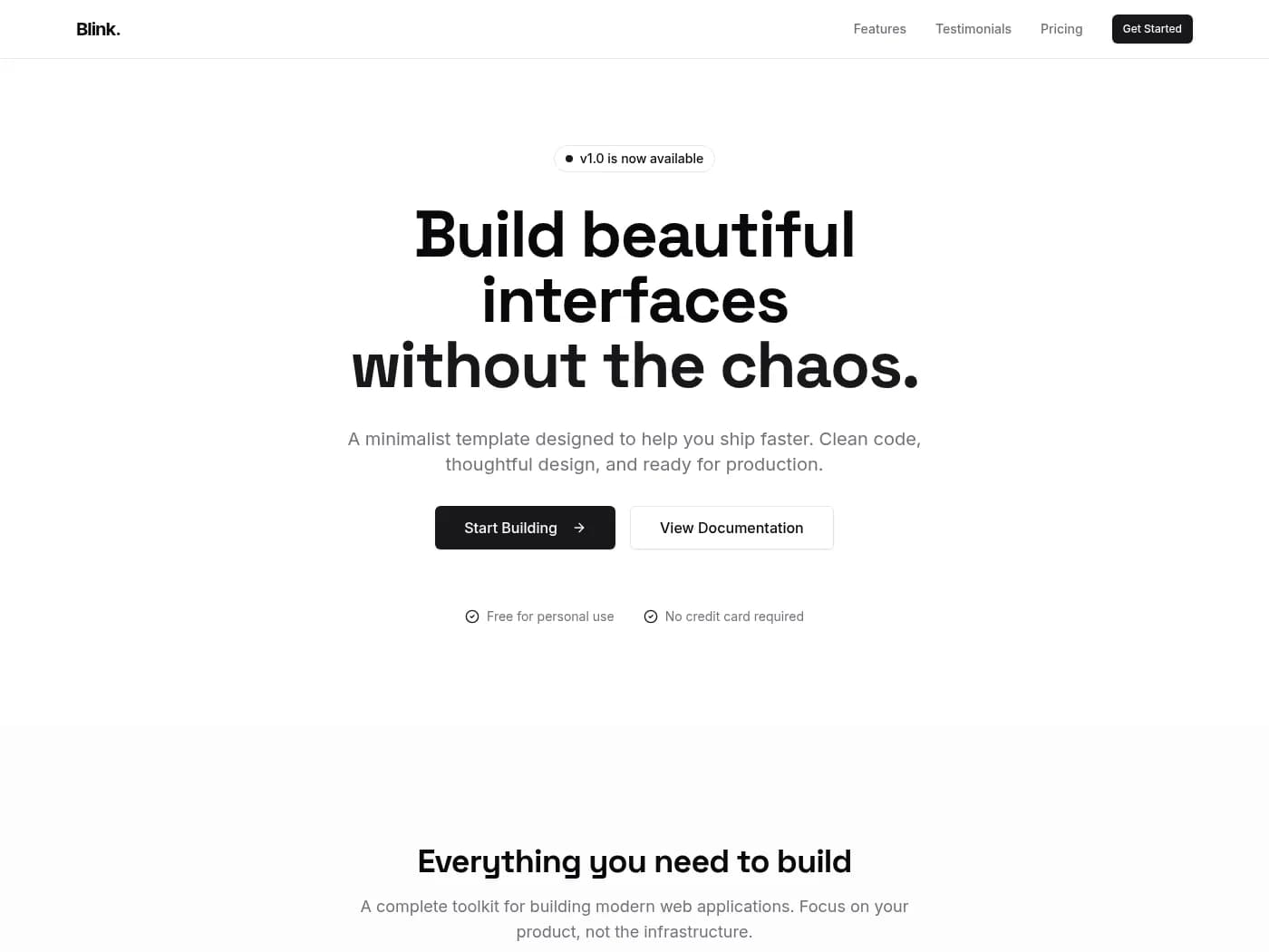 Clean Landing Page