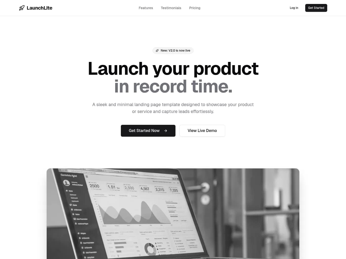 LaunchLite Landing Page