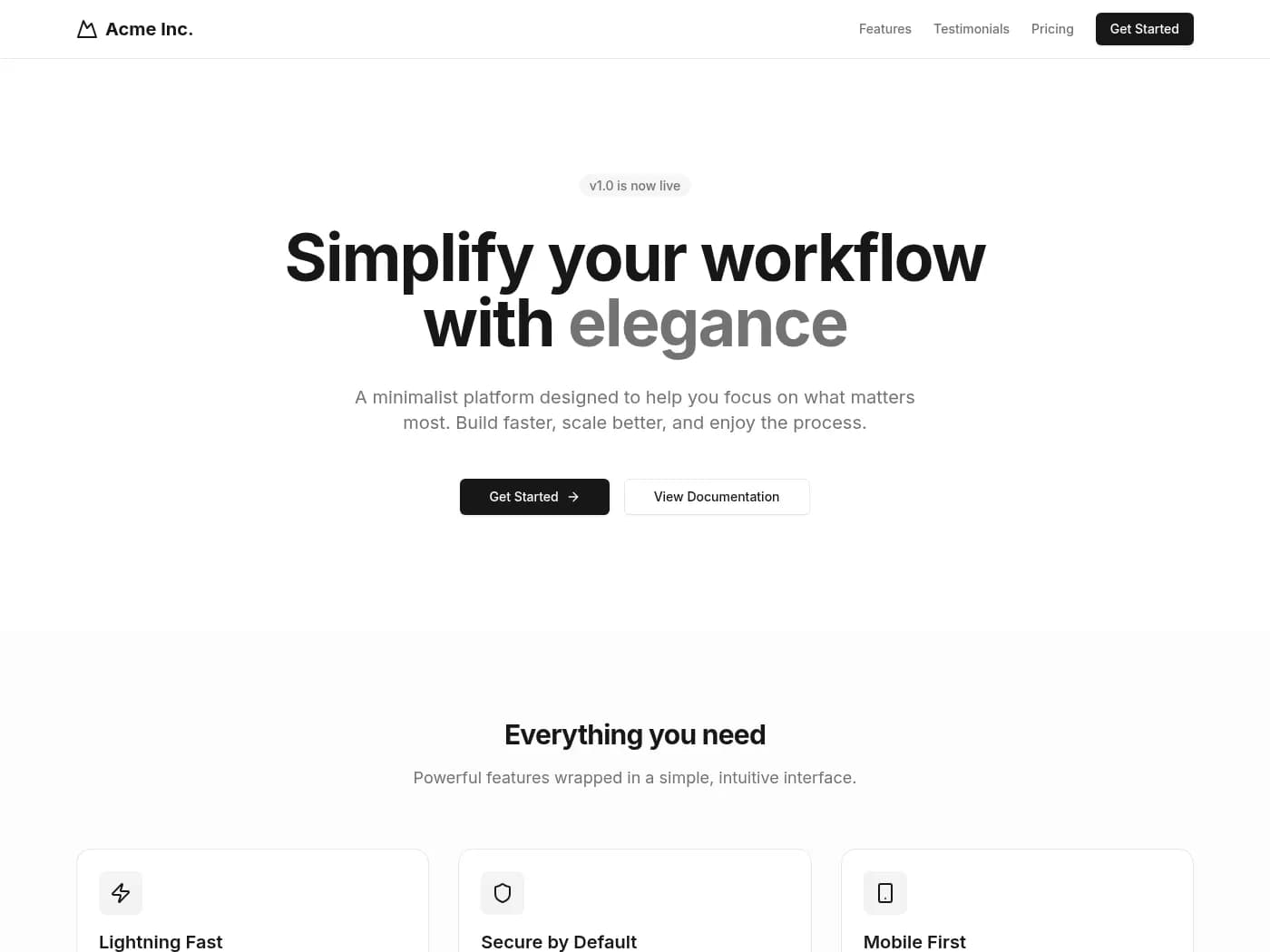 Simple Landing Page