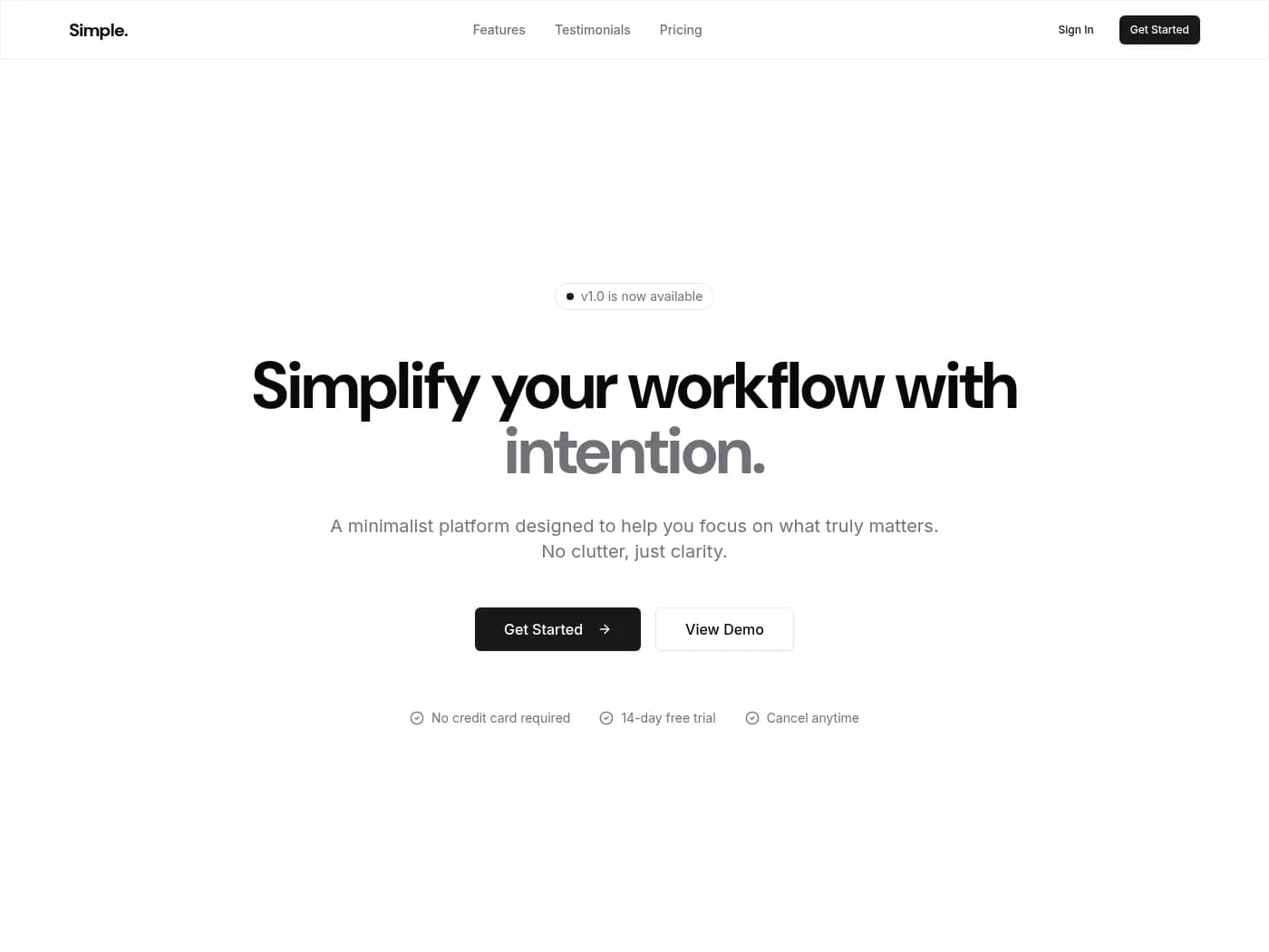 Simple Landing Page