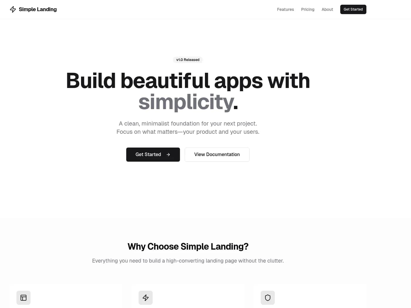 Simple Landing Page
