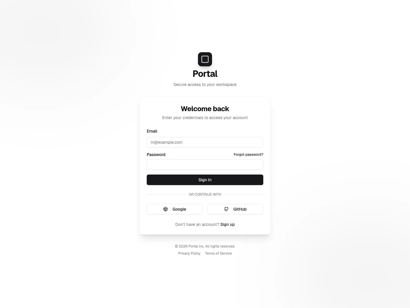 Simple Login Portal