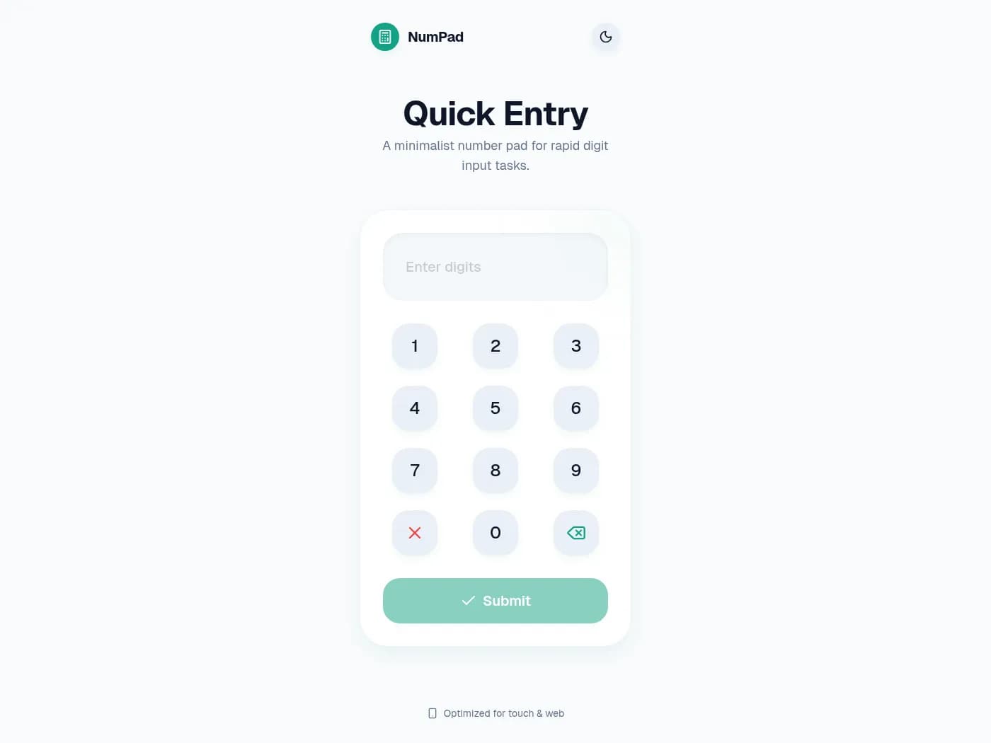 Simple Number Pad