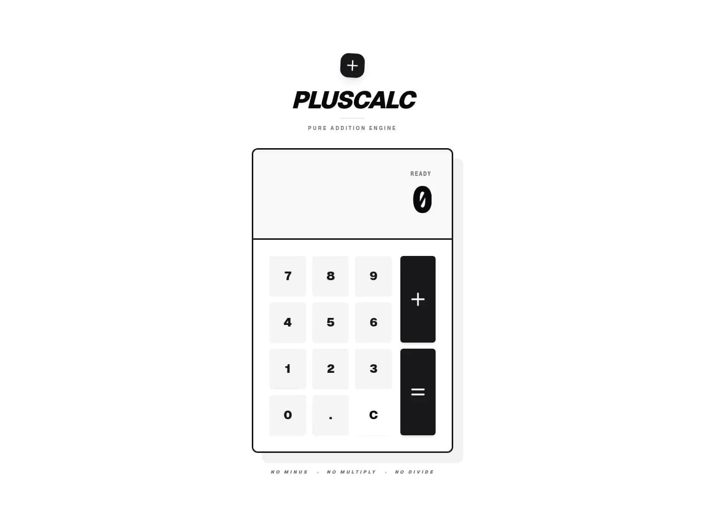 Plus-Only Calculator