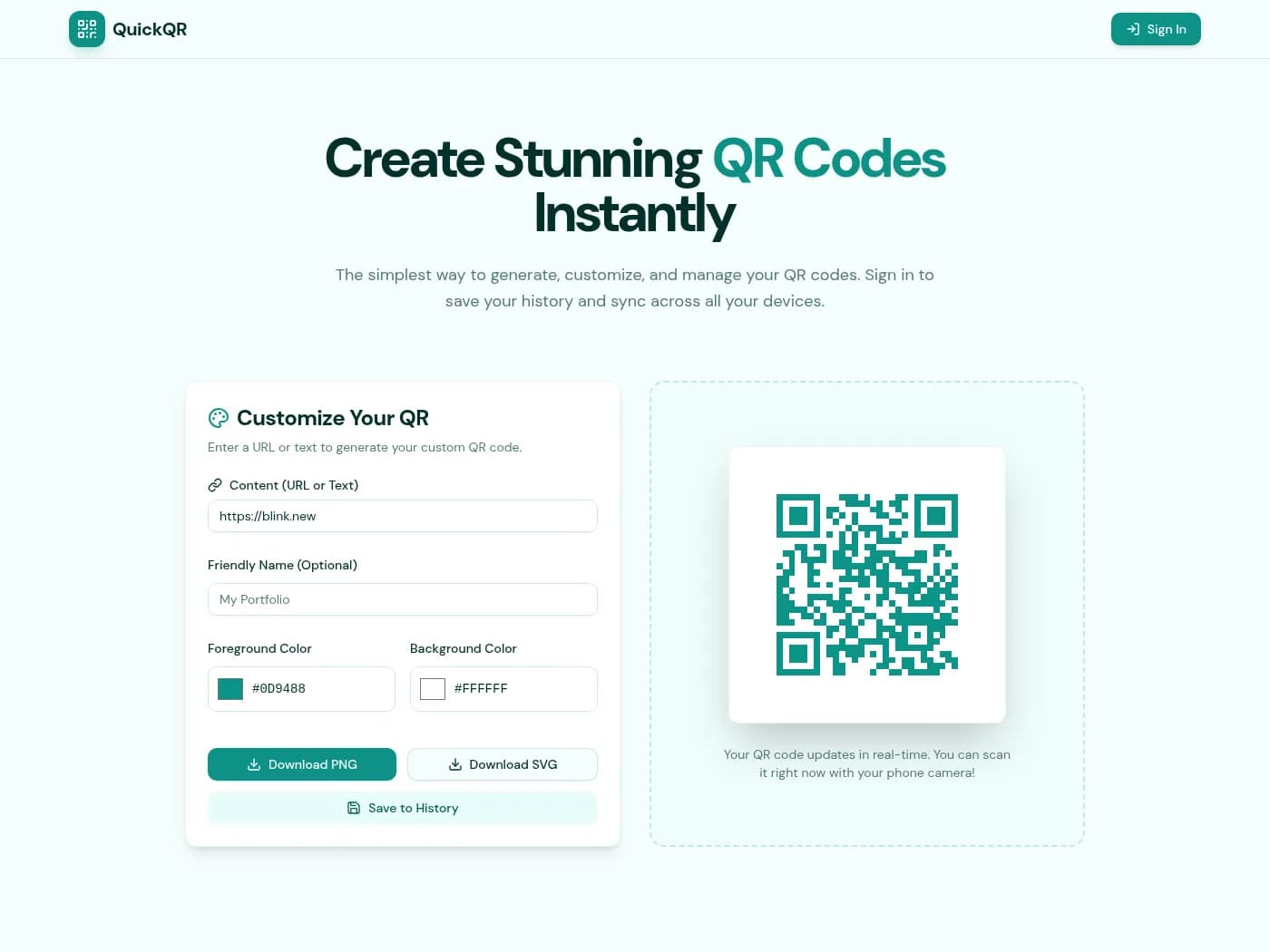 Quick QR Generator