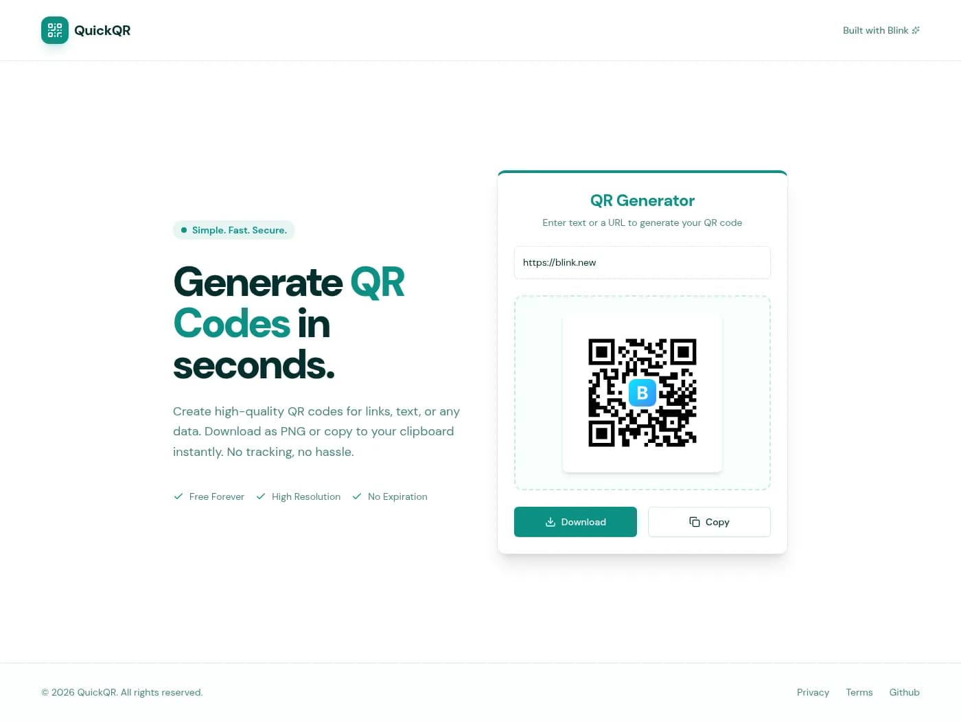 Simple QR Code Generator