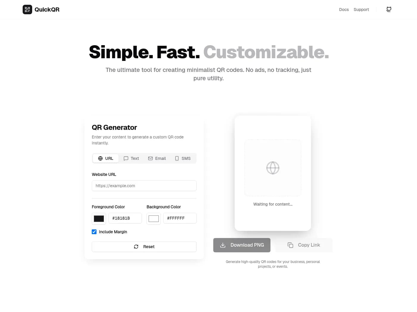 Simple QR Code Generator