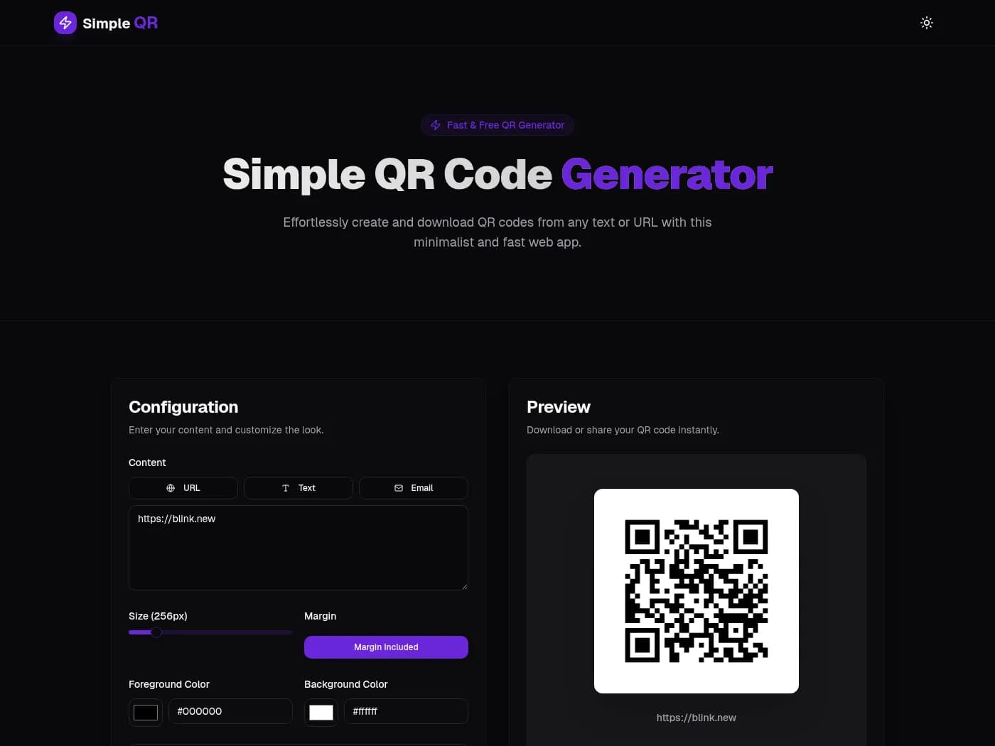 Simple QR Code Generator