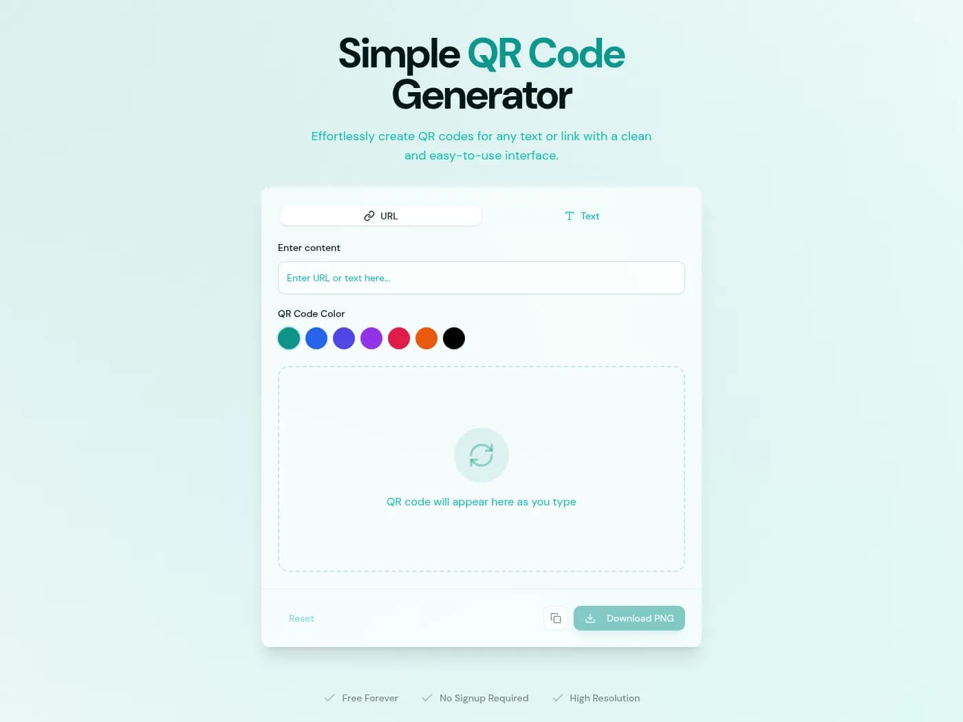Simple QR Code Generator