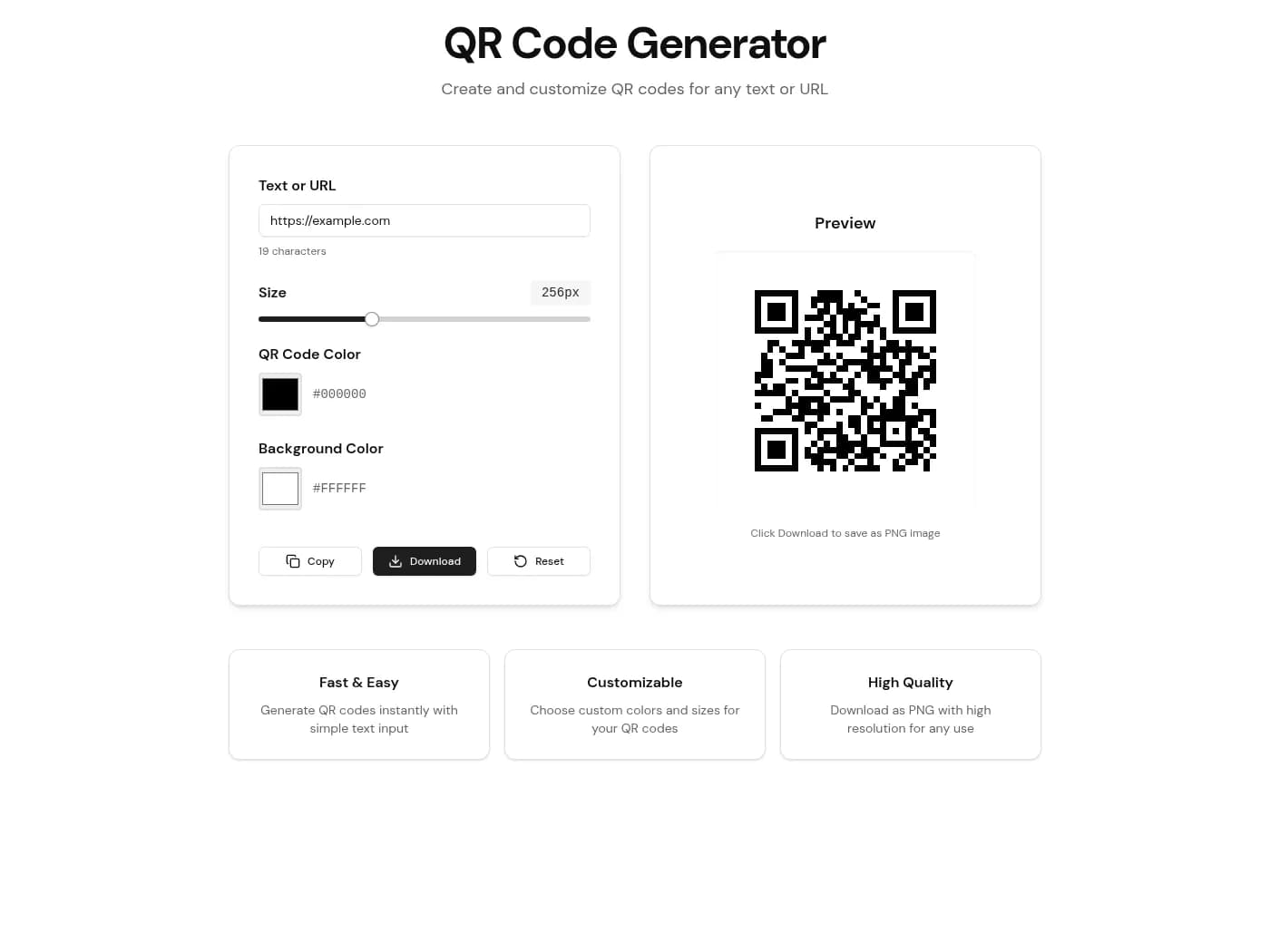Simple QR Code Generator