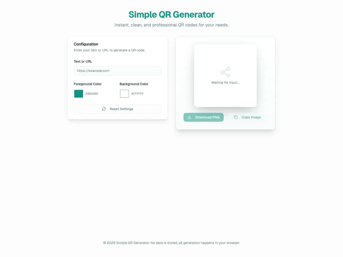 Simple QR Generator