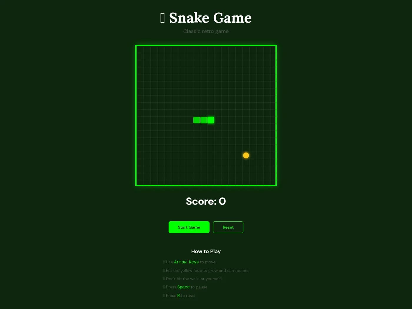 Snake Game Simple