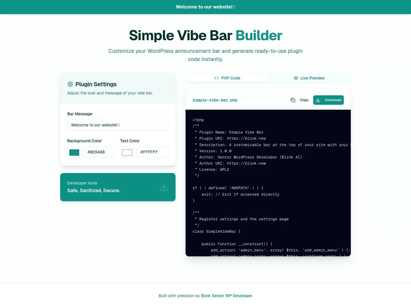 Simple Vibe Bar