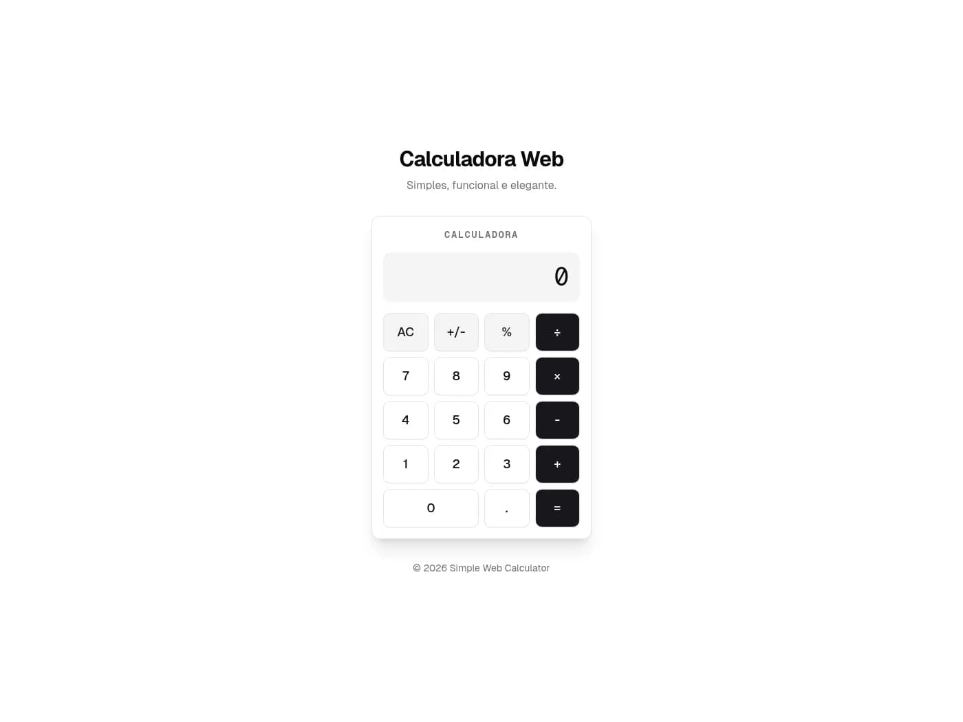 Simple Web Calculator