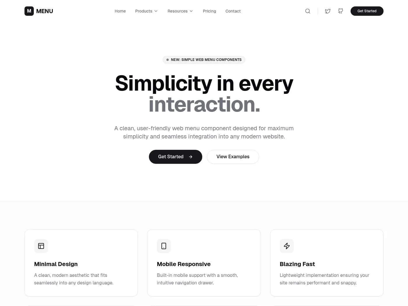Simple Web Menu