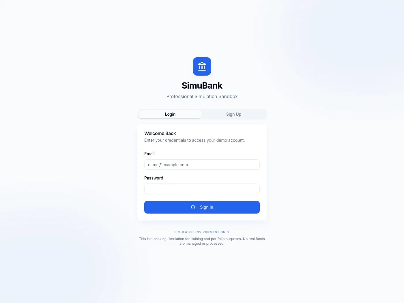 SimuBank UI Sandbox