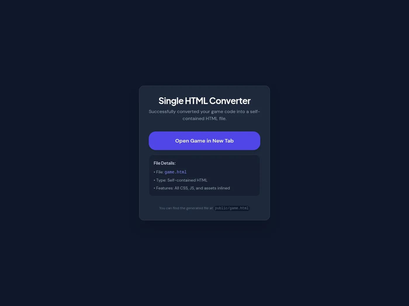 Single HTML Converter
