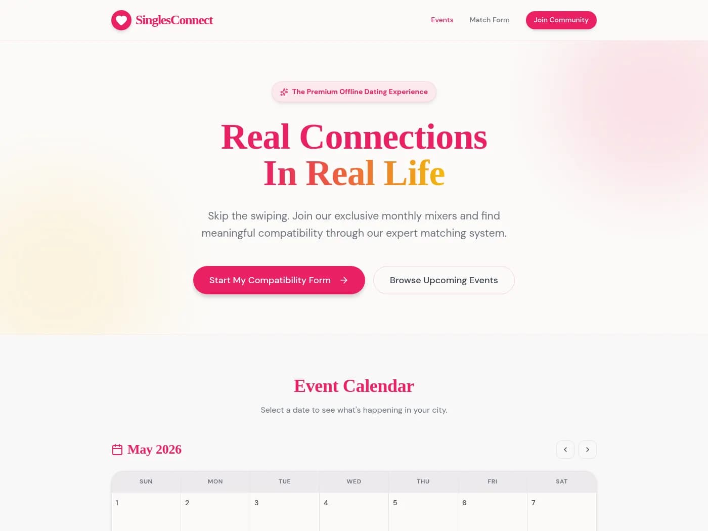 Singles Connect Site