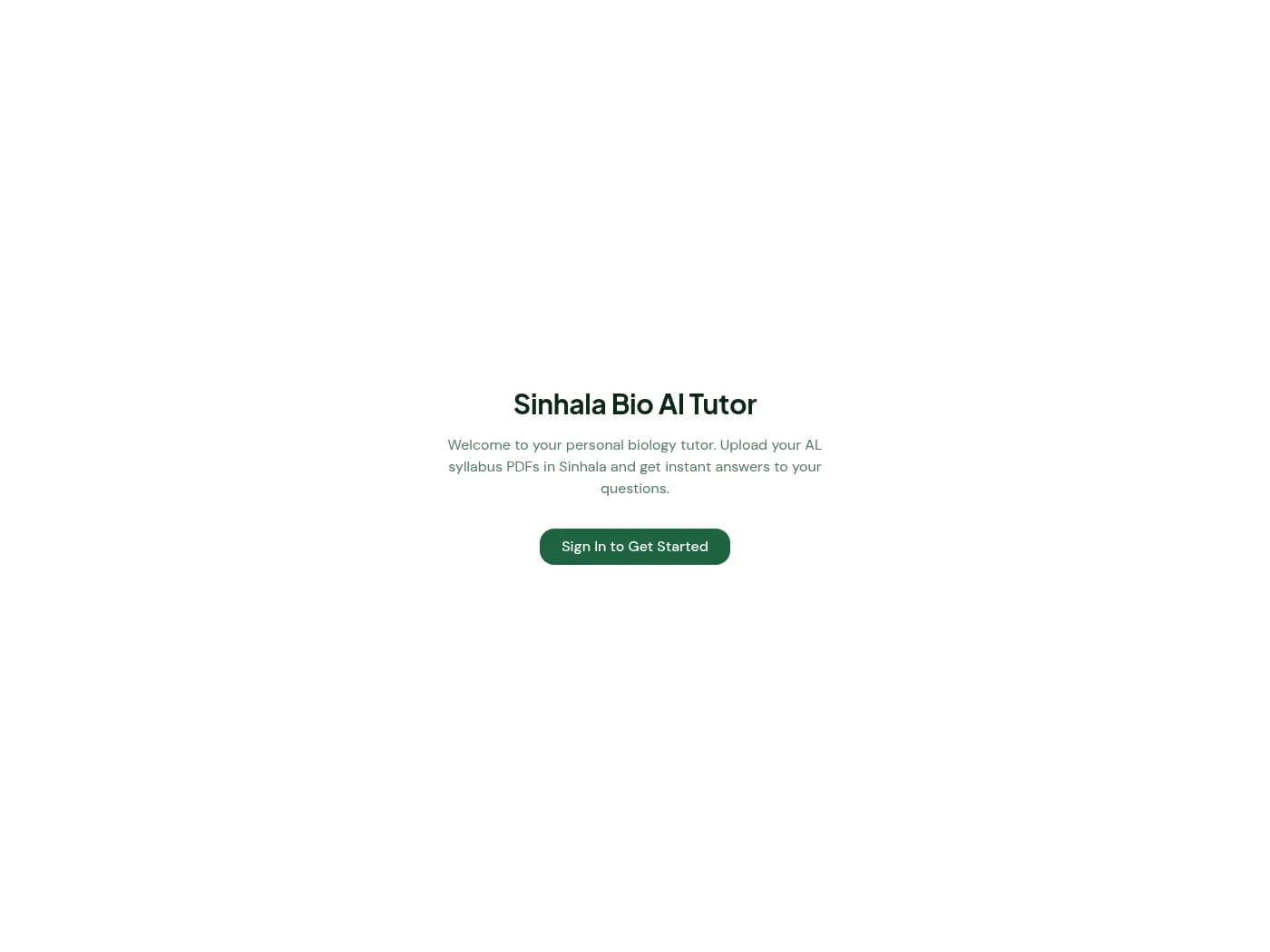 Sinhala Bio AI Tutor
