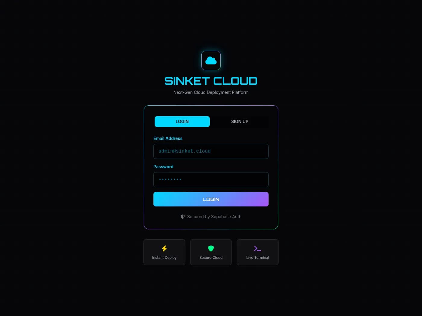 Sinket Cloud Frontend