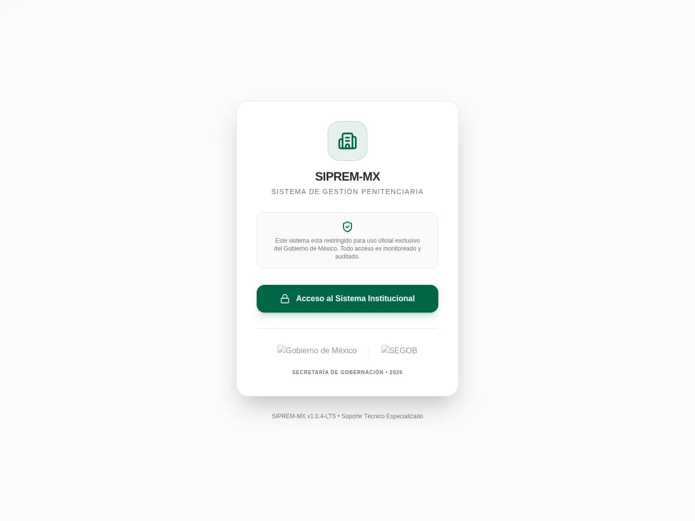 SIPREM-MX Prisoner Management