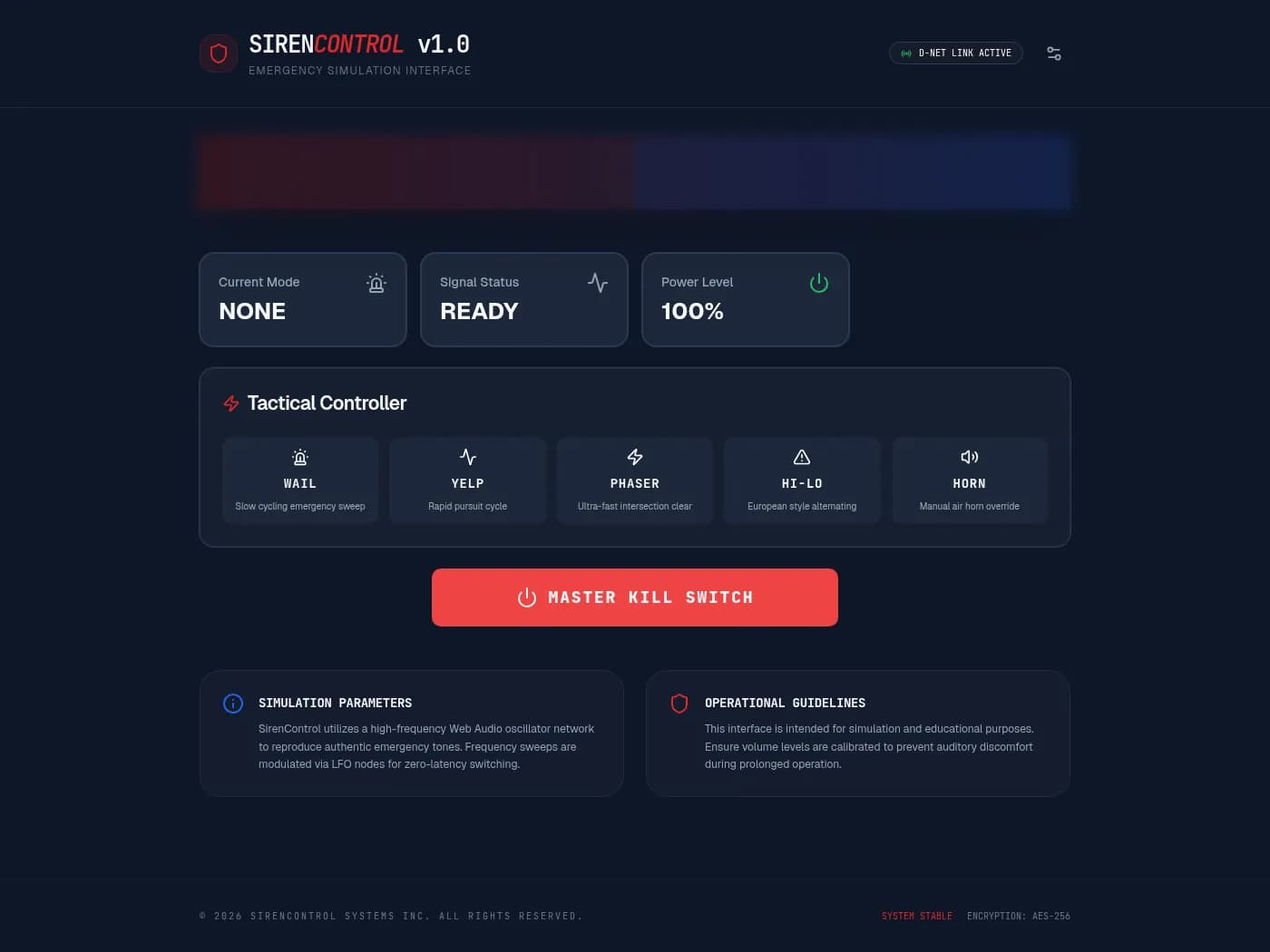 SirenControl Dashboard