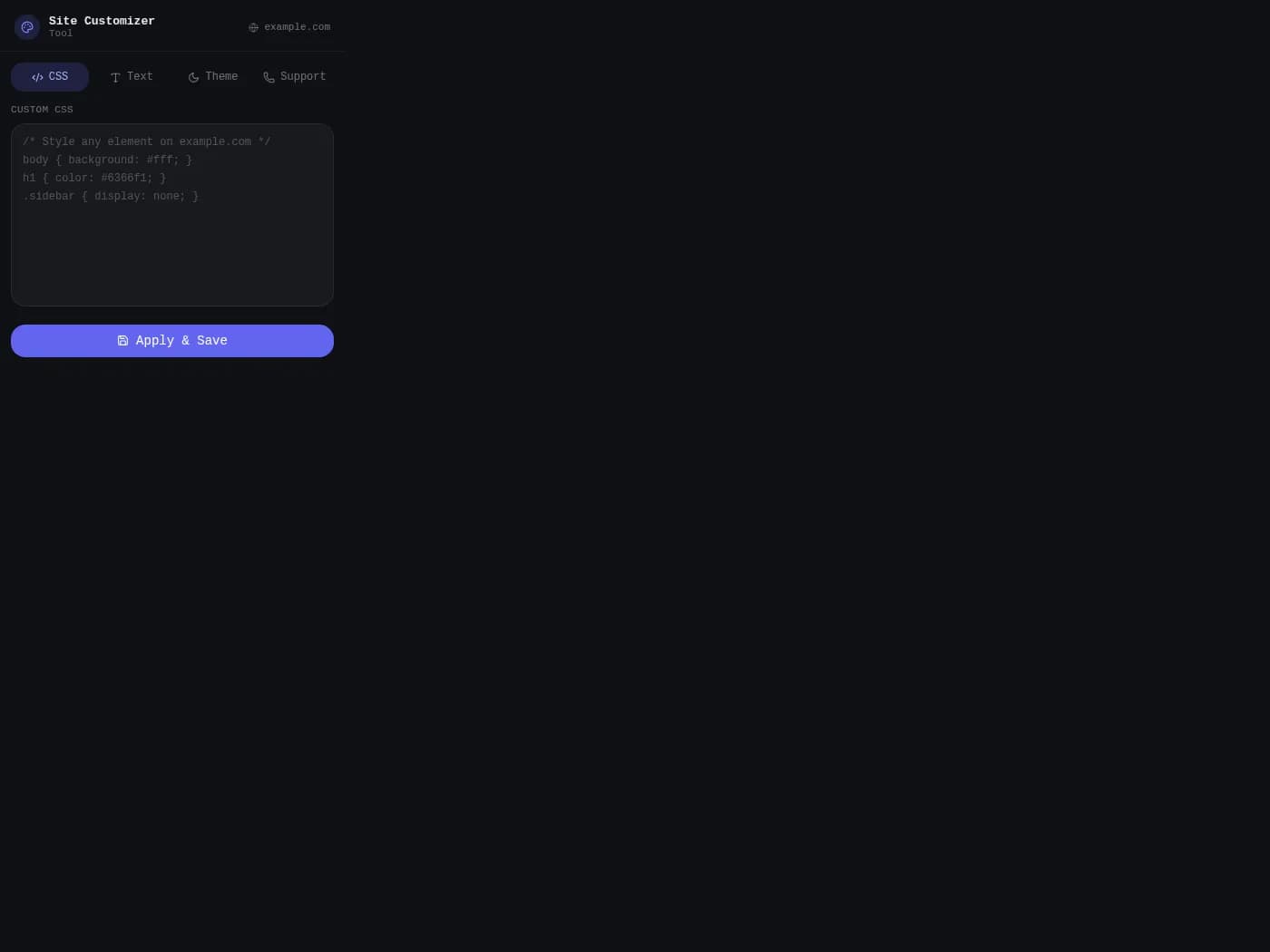 Site Customizer Tool
