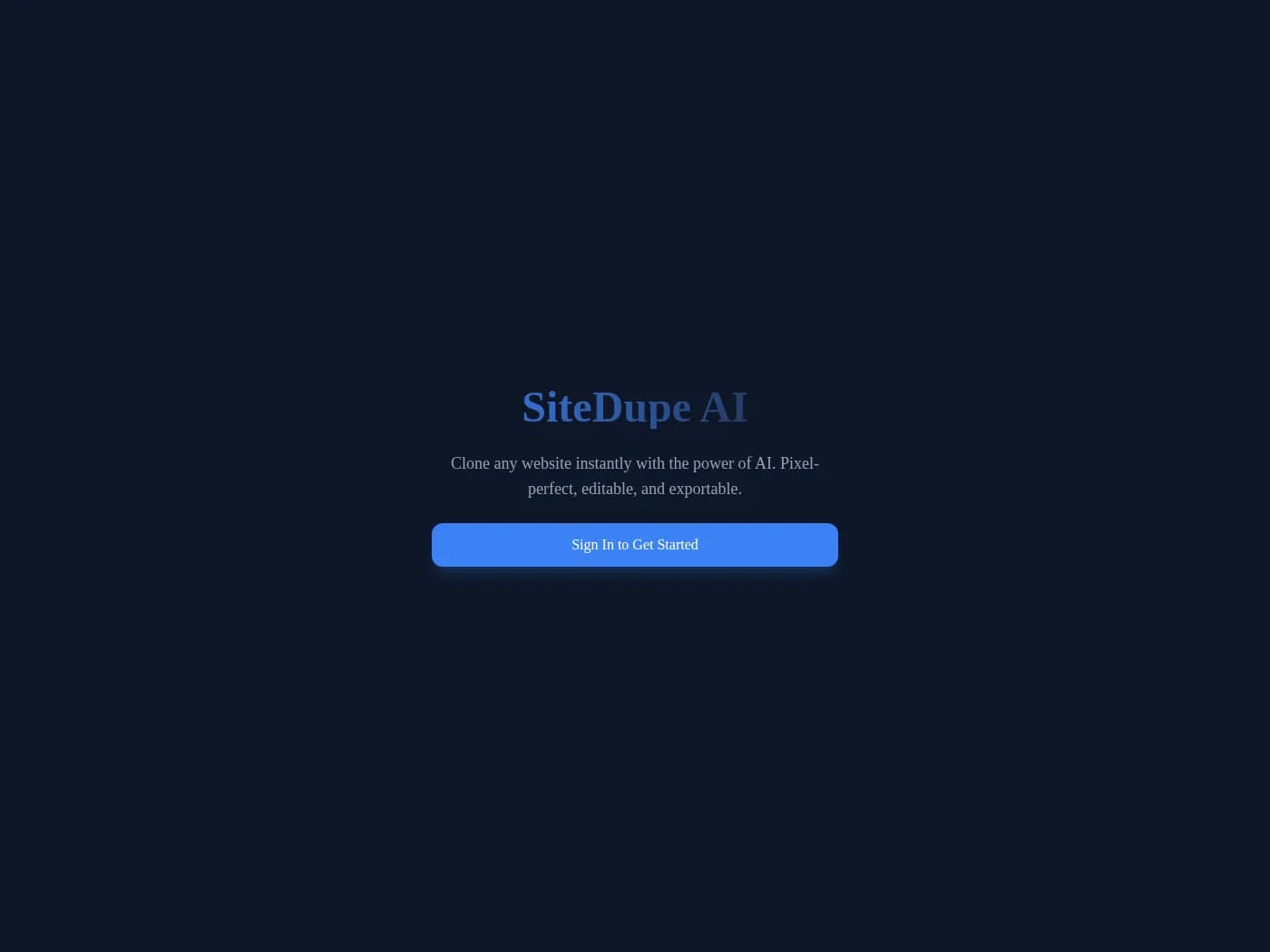 SiteDupe AI Dashboard