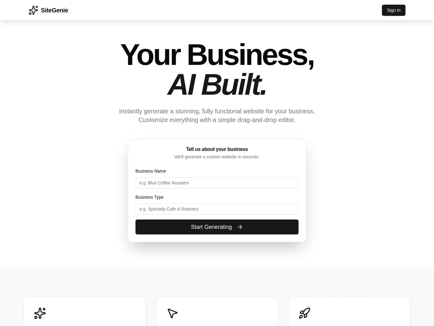 SiteGenie AI Builder