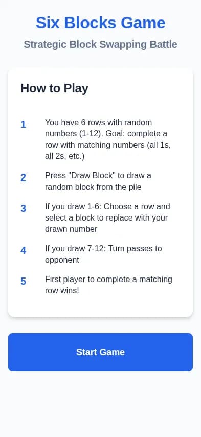 Six Blocks Android Game