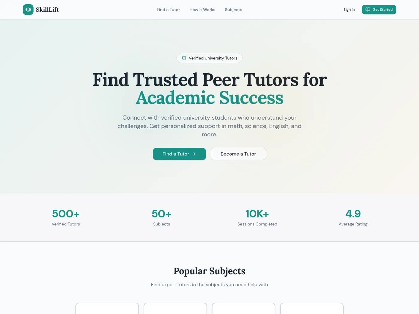 SkillLift Tutor Marketplace