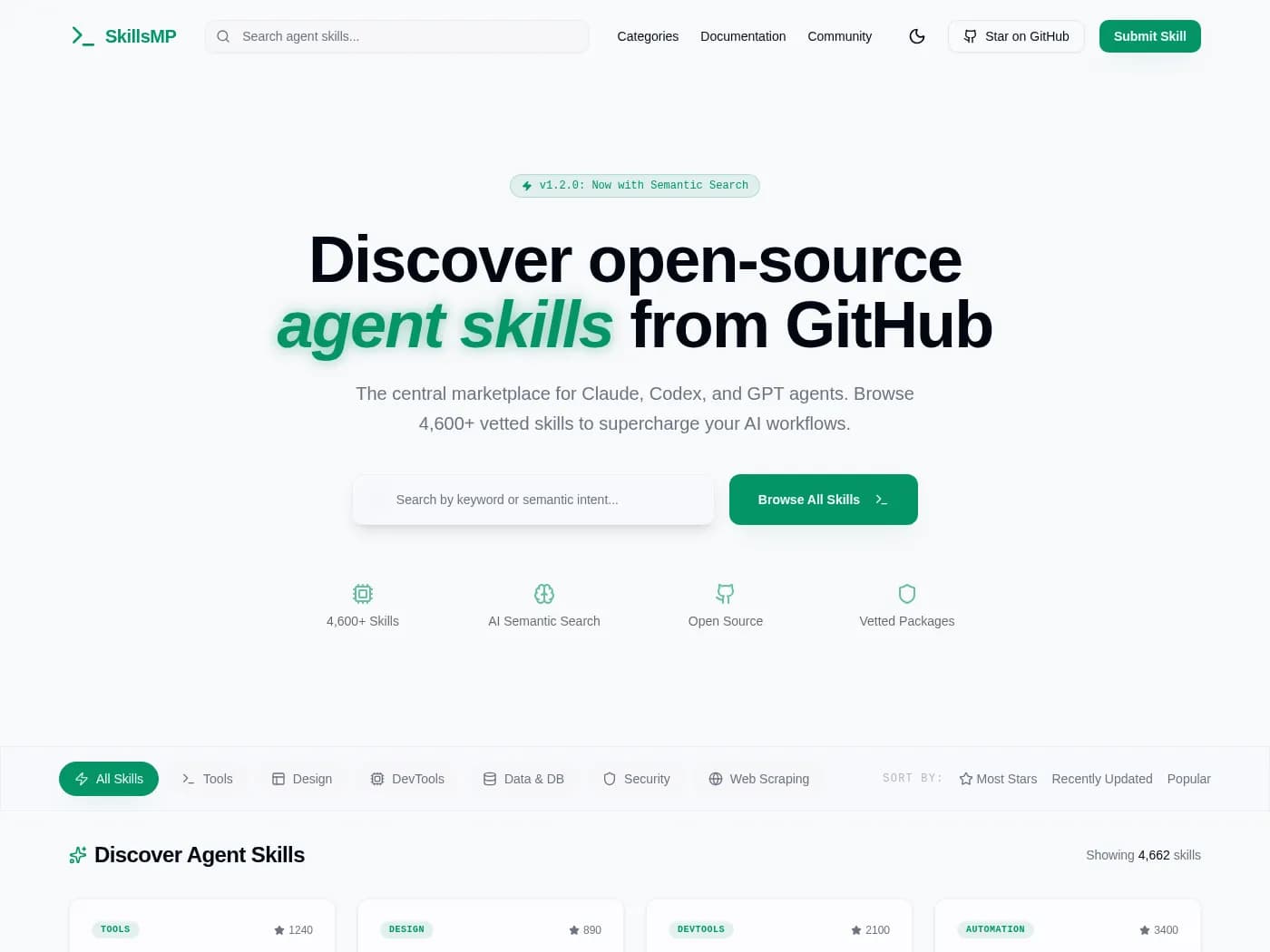 SkillsMP Web Clone