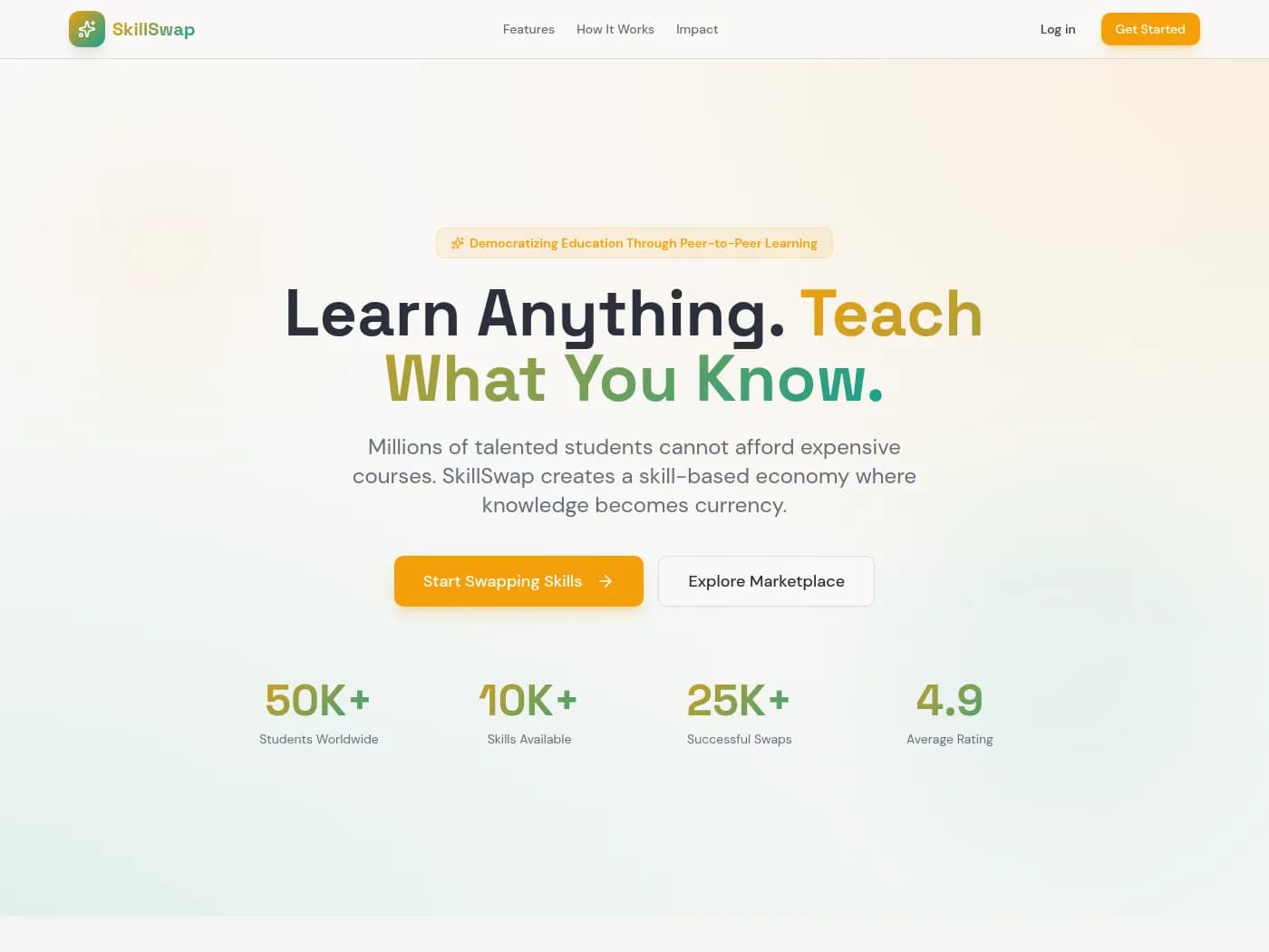 SkillSwap Exchange Platform