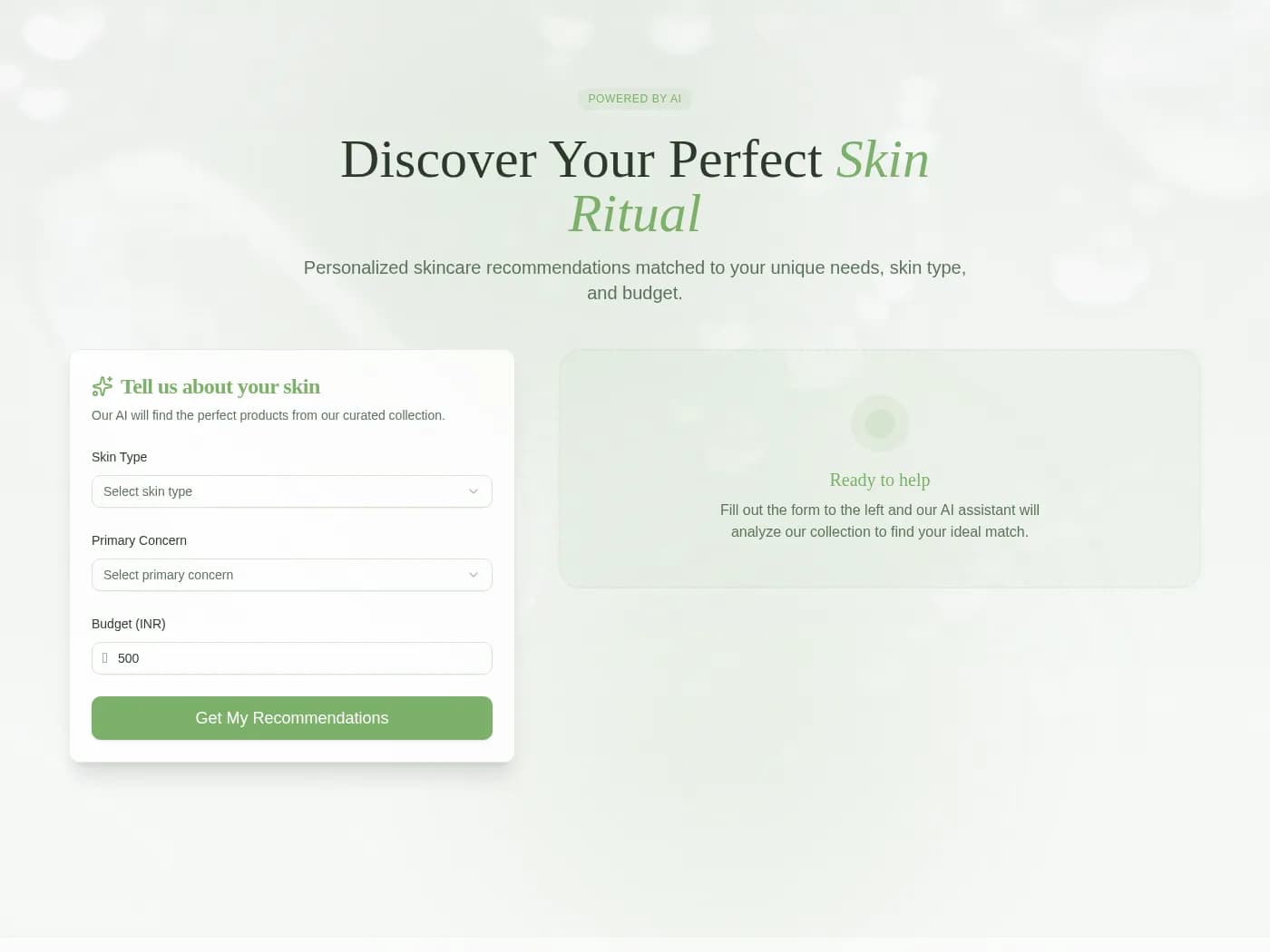 Skincare AI Recommender