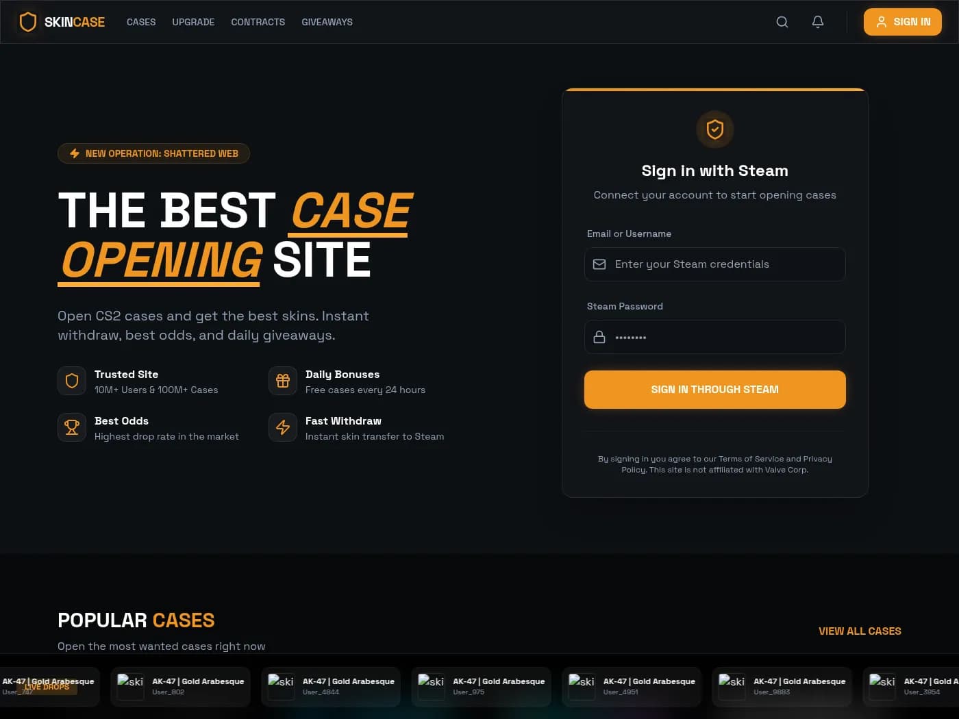 SkinCase Login Portal