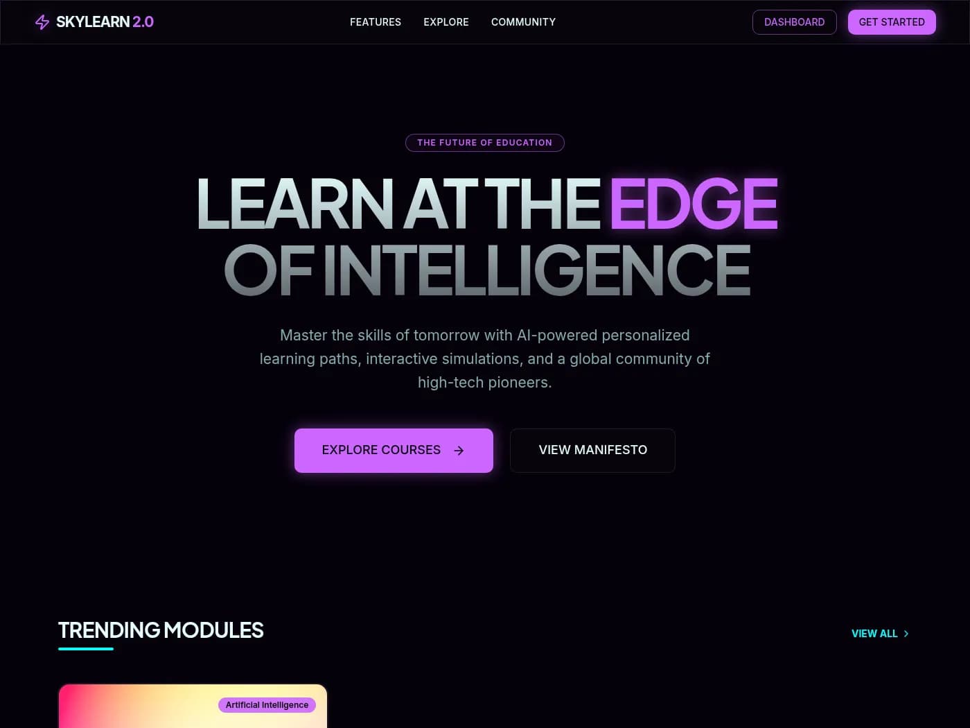 SkyLearn 2.0 AI E-Learning