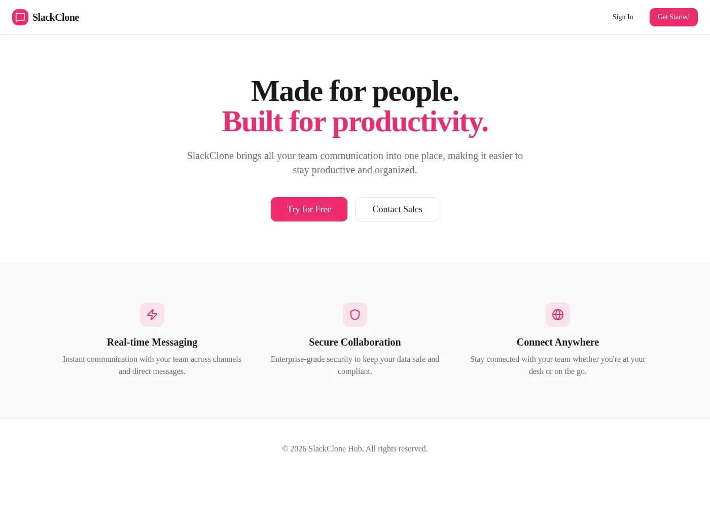 Slack Clone Hub