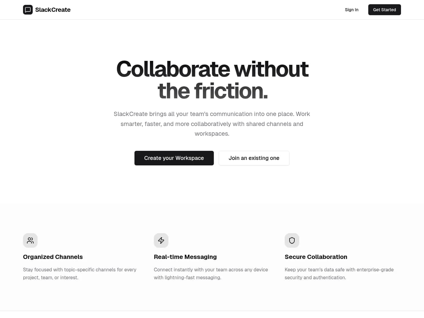 SlackCreate Clone