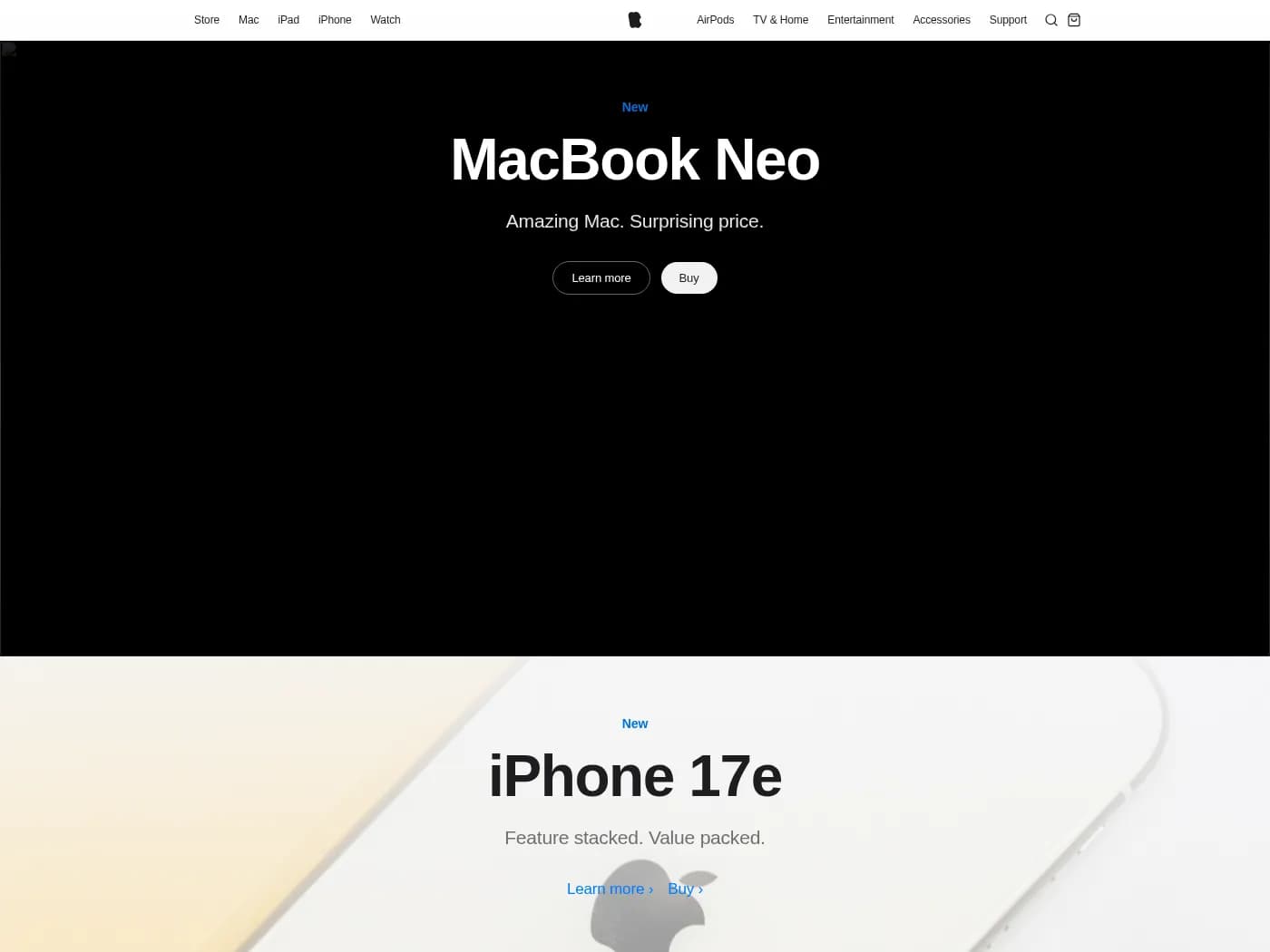 Sleek Product Homepage